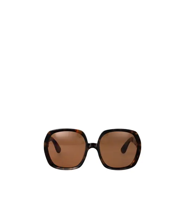 TOM FORD Tortoiseshell Geometric Frame Sunglasses - Brown