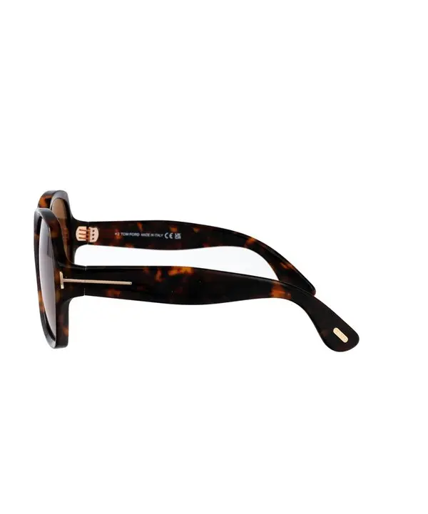 TOM FORD Tortoiseshell Geometric Frame Sunglasses - Brown