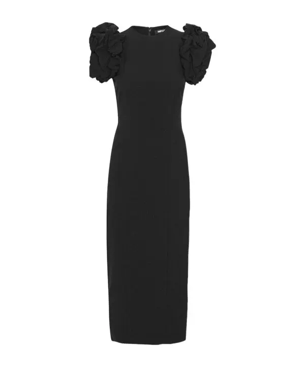 ROTATE BY BIRGER CHRISTENSEN Crepe Puffy Sleeve Midi Dress