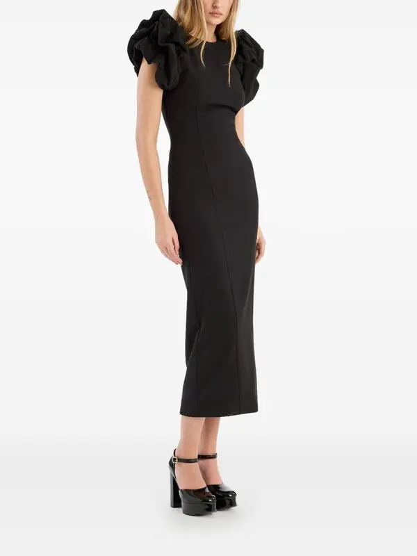 ROTATE BY BIRGER CHRISTENSEN Crepe Puffy Sleeve Midi Dress