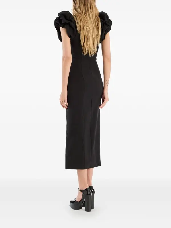 ROTATE BY BIRGER CHRISTENSEN Crepe Puffy Sleeve Midi Dress