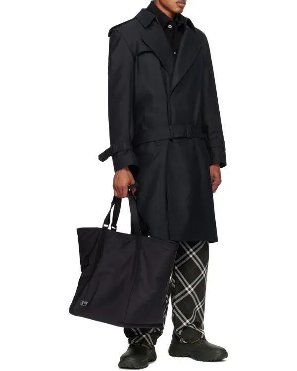 Burberry Shield Logo Detailed Tote Bag - Black