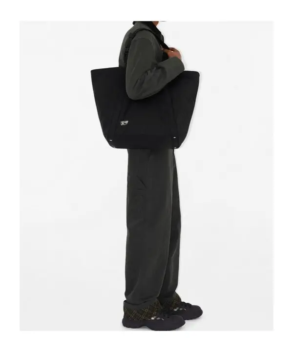 Burberry Shield Logo Detailed Tote Bag - Black