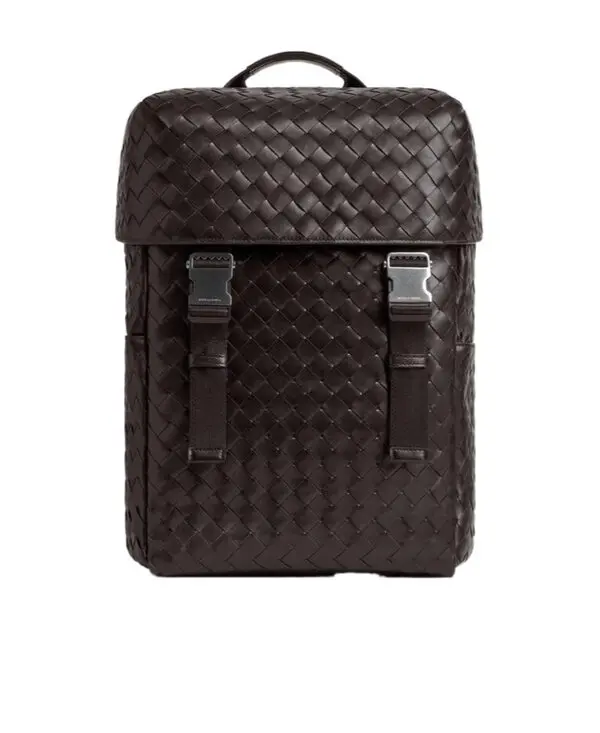 Bottega Veneta Intrecciato Flap Backpack - Brown