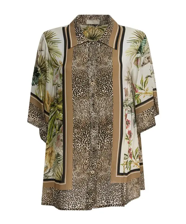 Elie Saab Graphic Print Chiffon Shirt