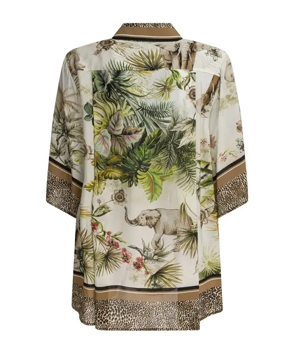 Elie Saab Graphic Print Chiffon Shirt