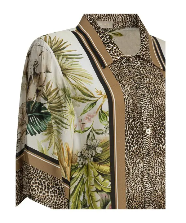 Elie Saab Graphic Print Chiffon Shirt