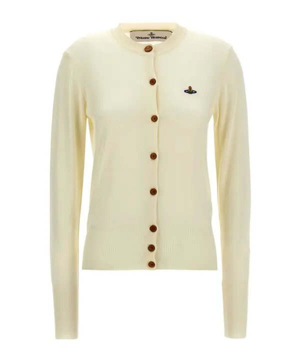 VIVIENNE WESTWOOD Logo Embroidered Knitted Cardigan
