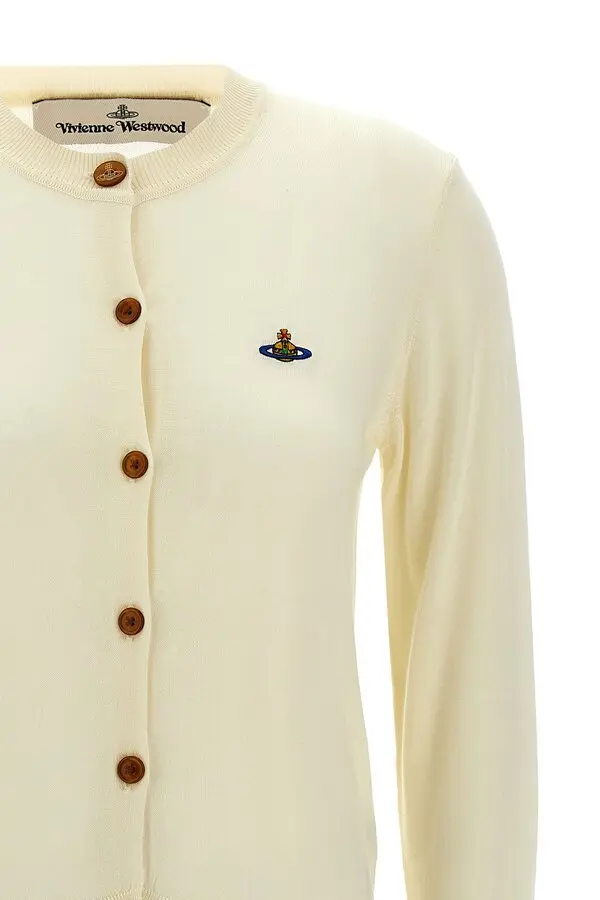 VIVIENNE WESTWOOD Logo Embroidered Knitted Cardigan