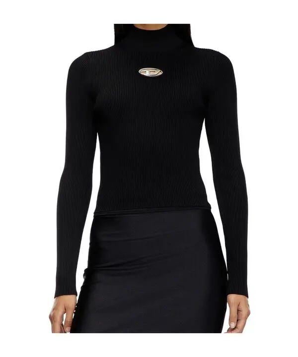 DIESEL® M-valari-tn Logo Plaque Turtleneck