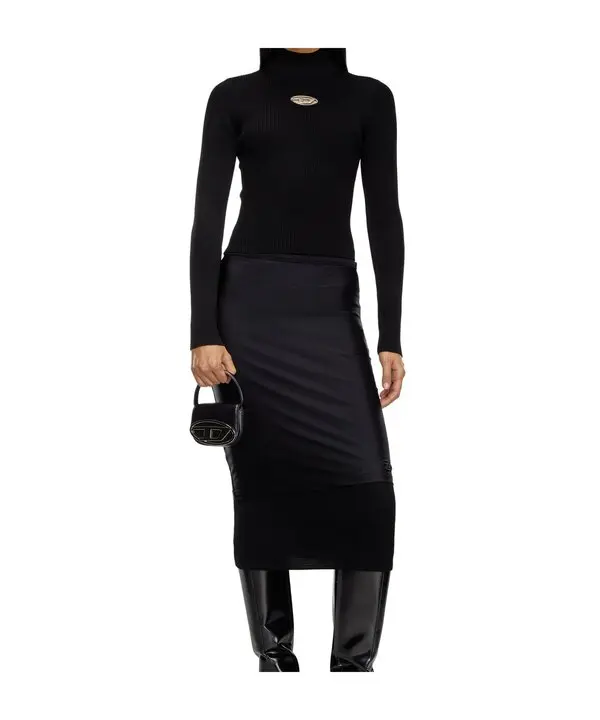 DIESEL® M-valari-tn Logo Plaque Turtleneck