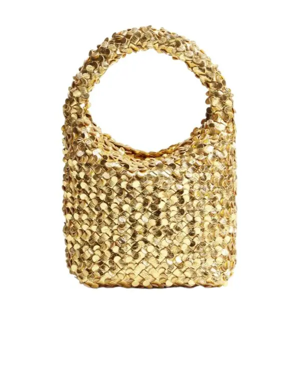 Bottega Veneta Small Intreccio Laminated Bucket Bag - Yellow