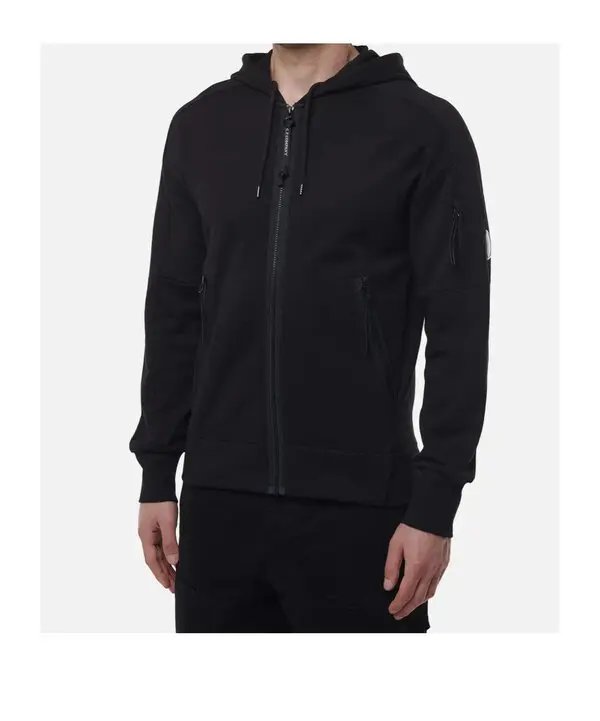 C.P. COMPANY Lens Zip Hooded Knitted Sweater