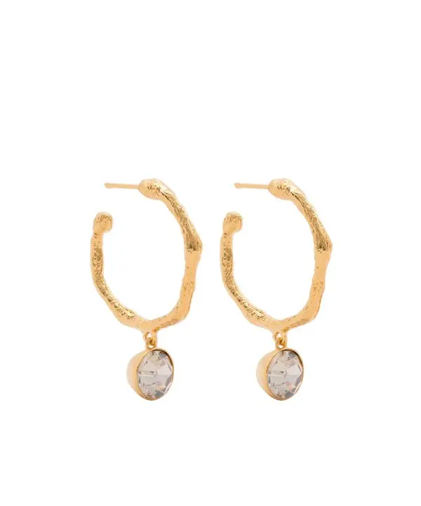 FORTE_FORTE Pendant Hoop Earrings - Crystal