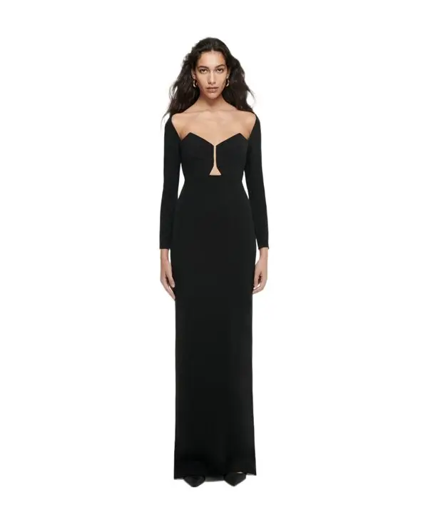 Roland Mouret Long-sleeve Gown With Cut-out Detail