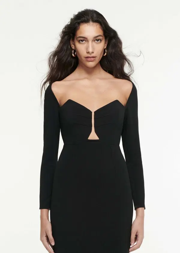 Roland Mouret Long-sleeve Gown With Cut-out Detail