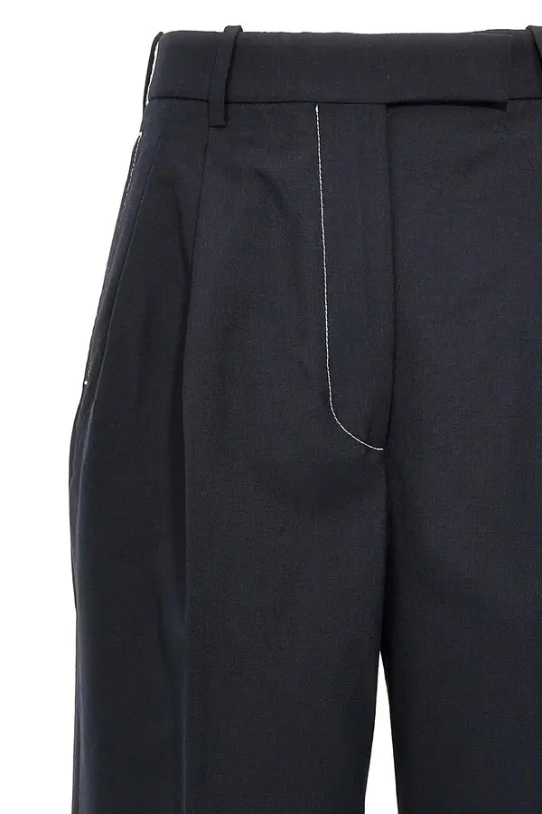 Thom Browne Wide Leg Tailored Trousers - Navy Blue