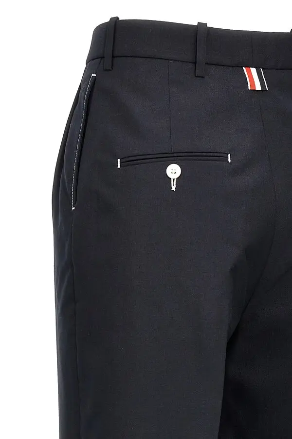 Thom Browne Wide Leg Tailored Trousers - Navy Blue