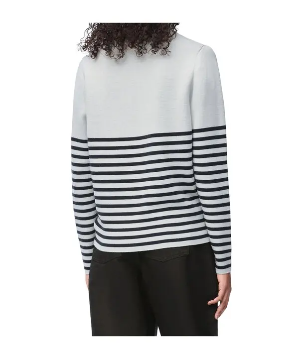 Loewe Whale Motif Striped Wool Sweater
