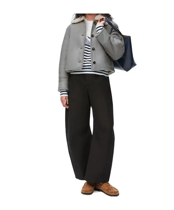 Loewe Whale Motif Striped Wool Sweater