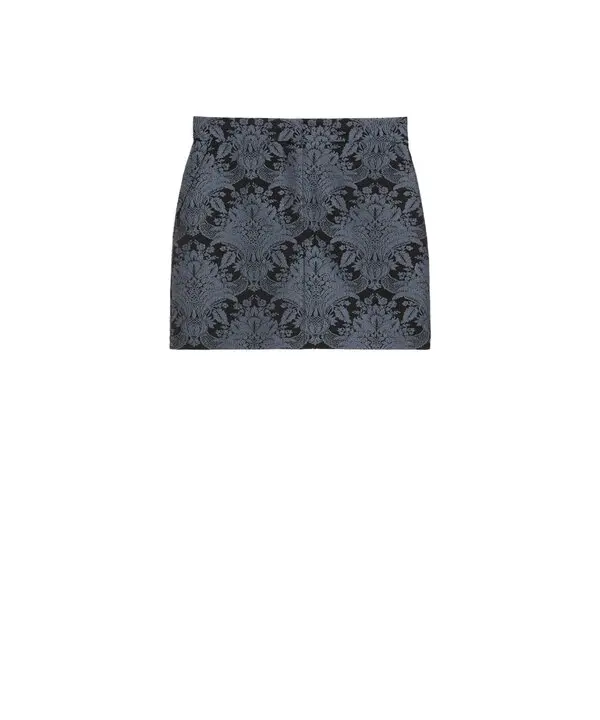 Max Mara Technical Wool Jacquard Miniskirt - Light Blue