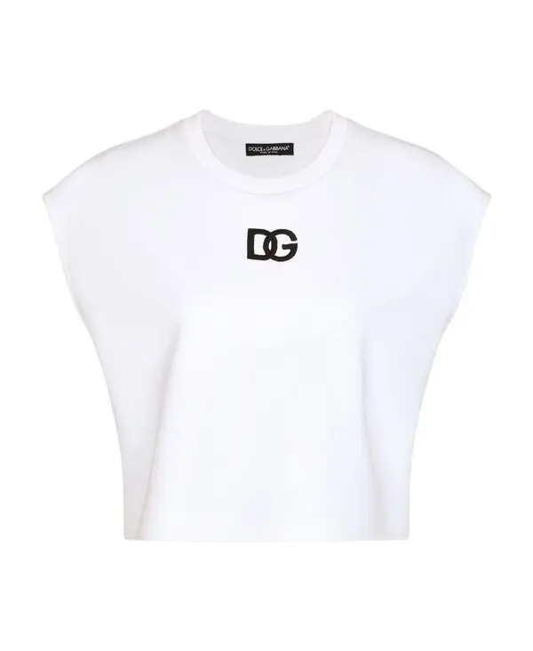 Dolce & Gabbana Logo Print Sleeveless T-shirt