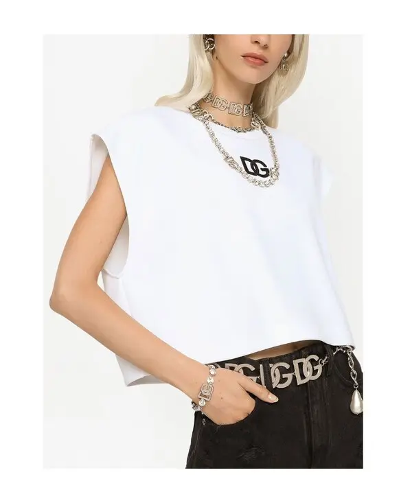Dolce & Gabbana Logo Print Sleeveless T-shirt