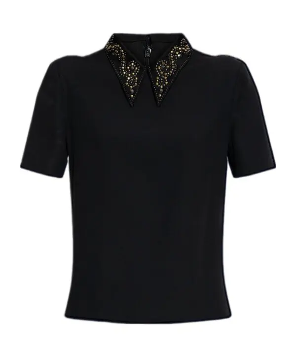 Versace Embellished Collar Short-sleeve Blouse