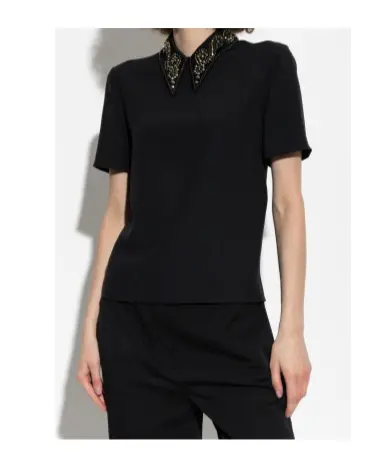 Versace Embellished Collar Short-sleeve Blouse