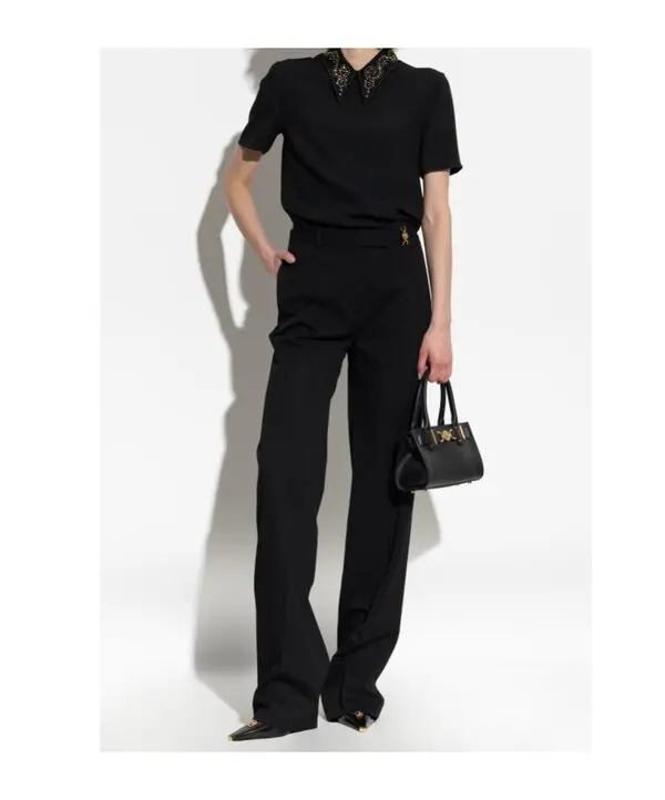 Versace Embellished Collar Short-sleeve Blouse