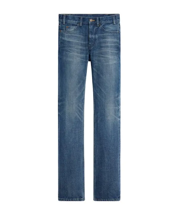Celine Françoise Jeans In Dark Union Wash Denim - Blue