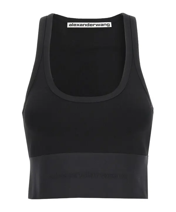 Alexander Wang Cropped Tank Top With Logo Waistband