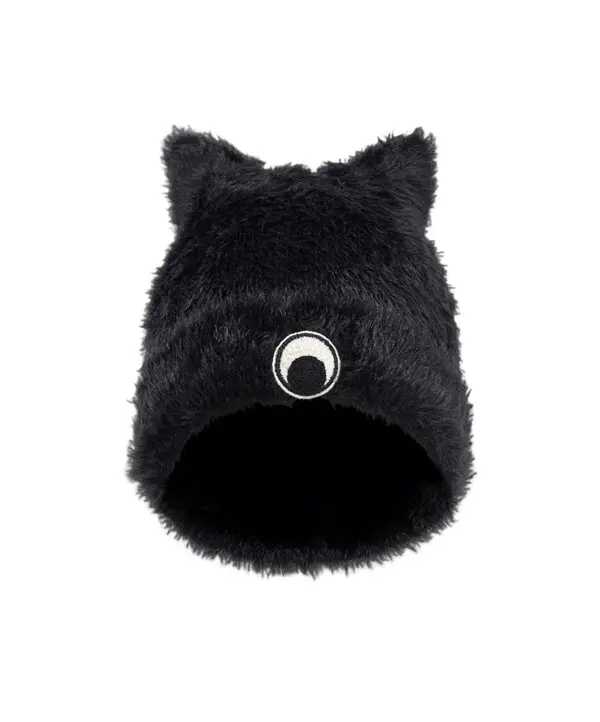 MARINE SERRE Cat-ear Beanie Hat - Black
