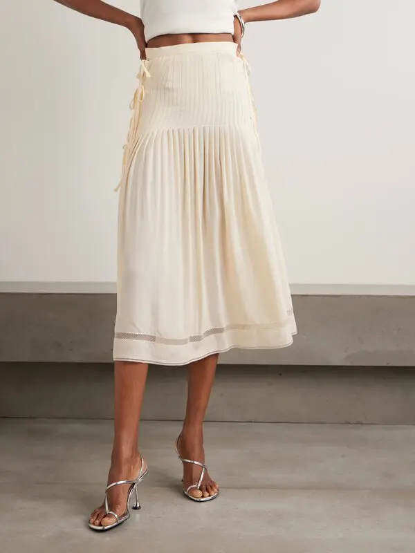 Rabanne Midi Skirt With Side Bow Detail - Off White