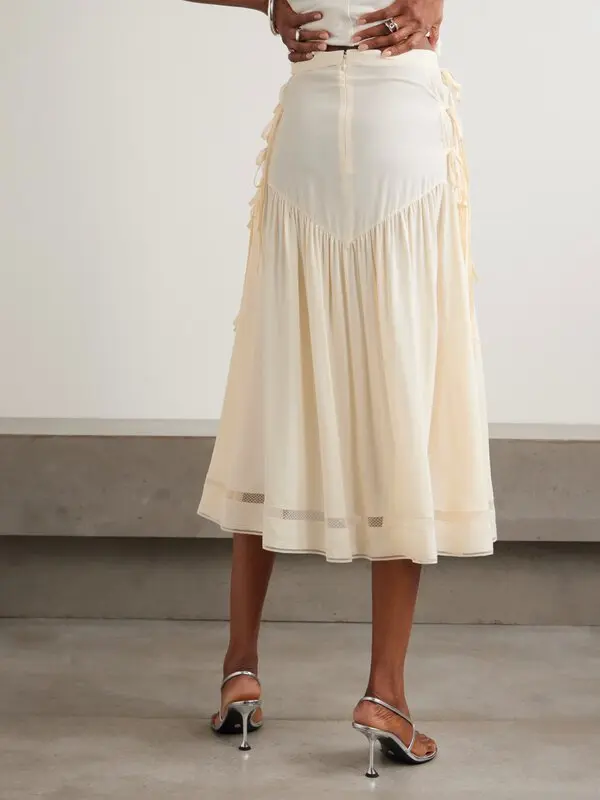 Rabanne Midi Skirt With Side Bow Detail - Off White