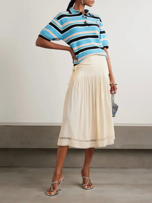 Rabanne Midi Skirt With Side Bow Detail - Off White