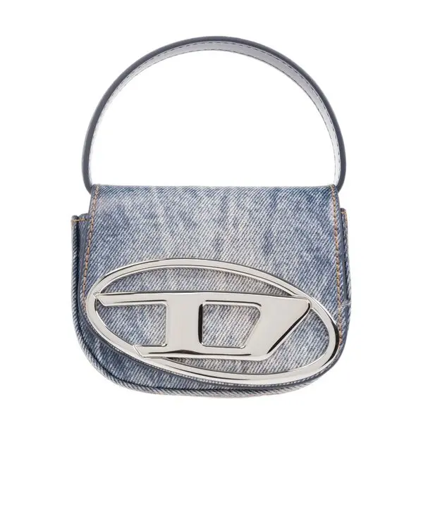 DIESEL® 1dr Denim-print Leather Mini Bag