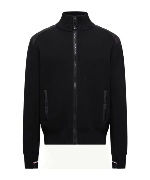 Moncler High Neck Zip-up Cardigan With Down-filled Details