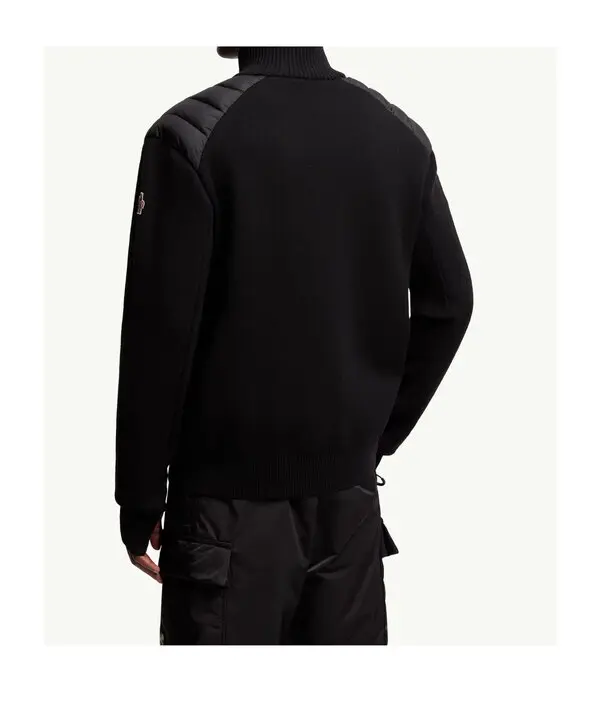 Moncler High Neck Zip-up Cardigan With Down-filled Details