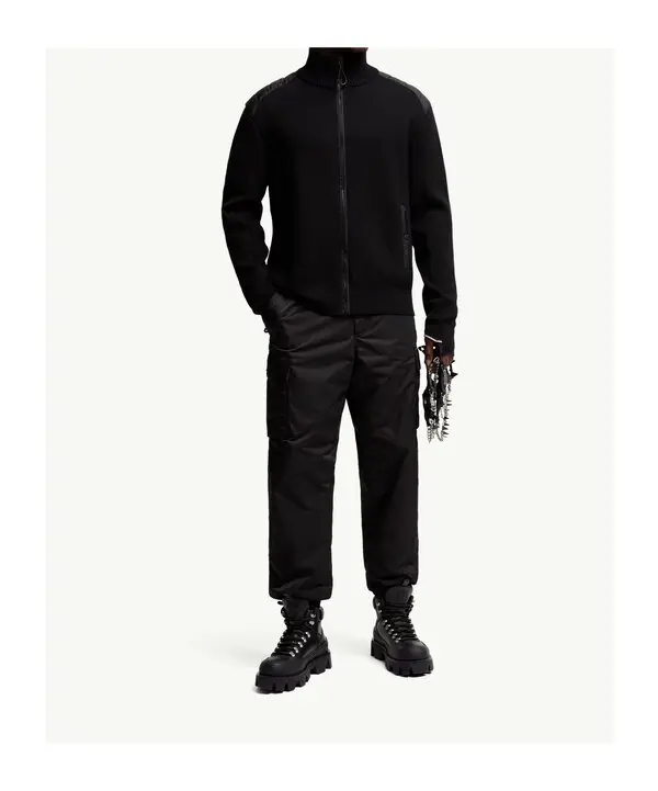 Moncler High Neck Zip-up Cardigan With Down-filled Details