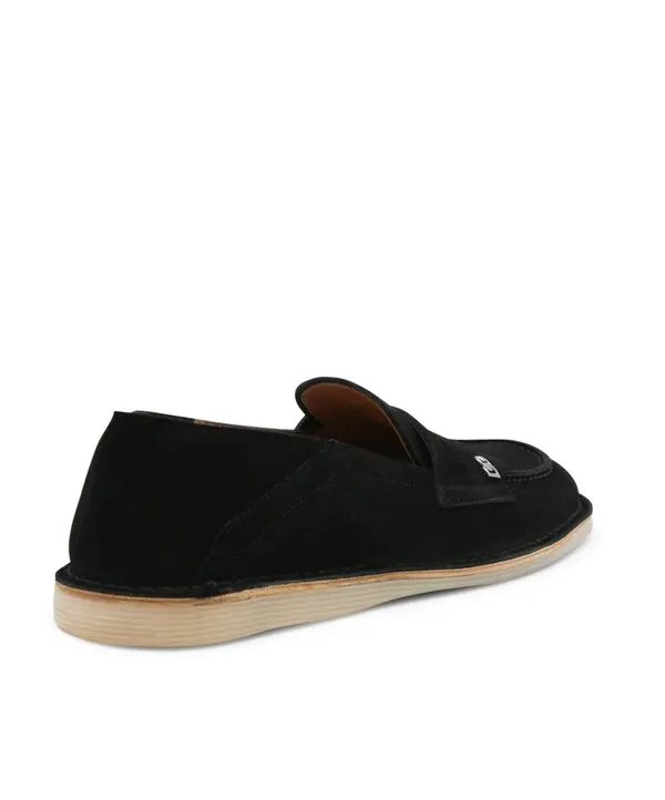 Dolce & Gabbana Suede Slip-on Loafers With Branded Hardware - Black