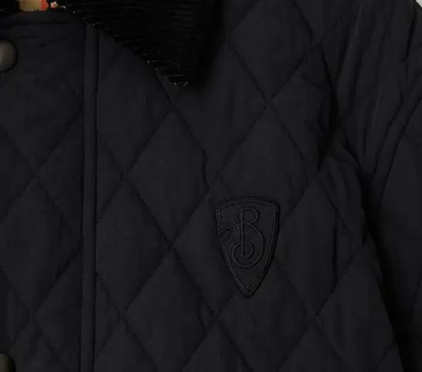Burberry Long Sleeved Quilted Down Jacket - Black/sand