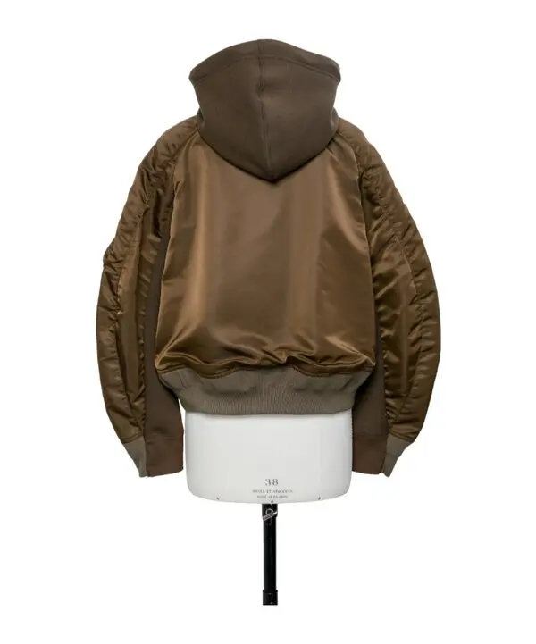Sacai Hooded Sleeve Sweatshirt - Brown