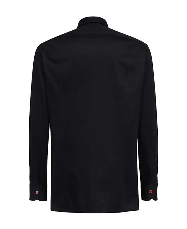 Kiton Lapel Long-sleeved Shirt - Black