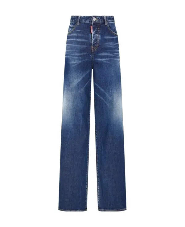 Dsquared2 Distressed Wide-leg Jeans - Blue