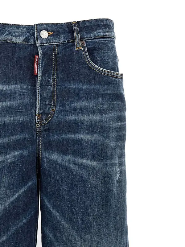 Dsquared2 Distressed Wide-leg Jeans