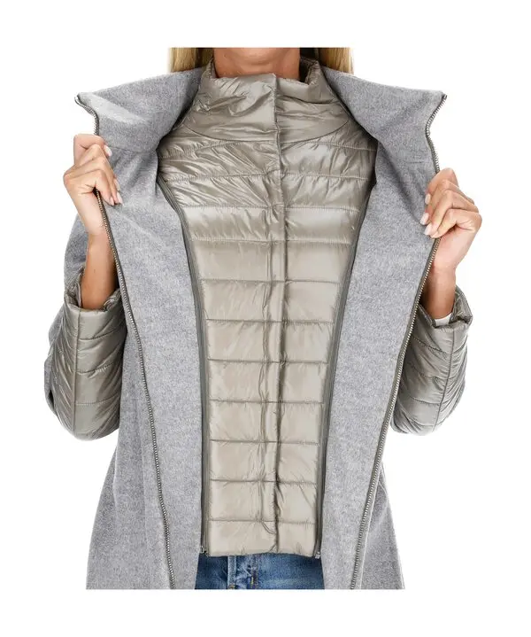 Herno Quilted Insert Zip Coat - Gray