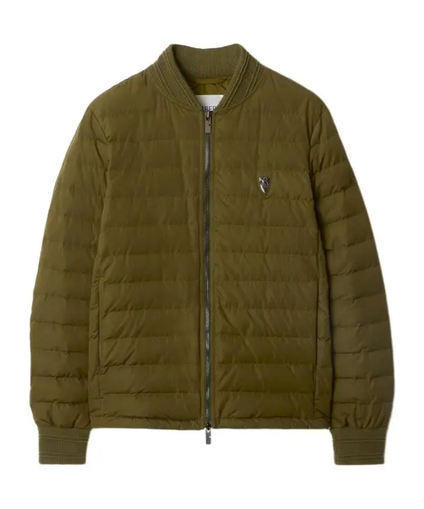 Burberry Logo Plaque Quilted Down Jacket - Brown