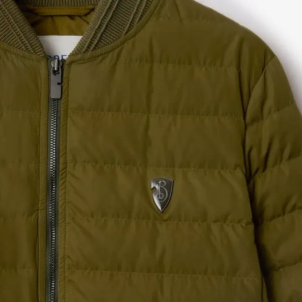 Burberry Logo Plaque Quilted Down Jacket - Brown