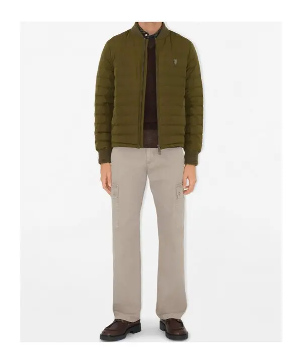 Burberry Logo Plaque Quilted Down Jacket - Brown